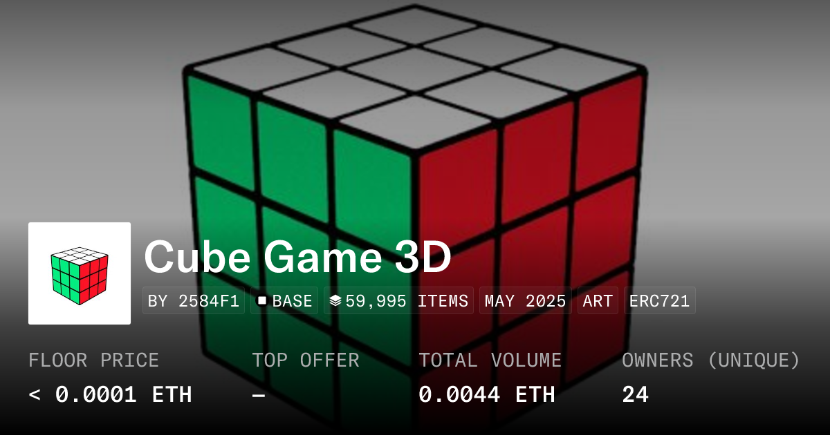 Cube Game 3D - Collection | OpenSea