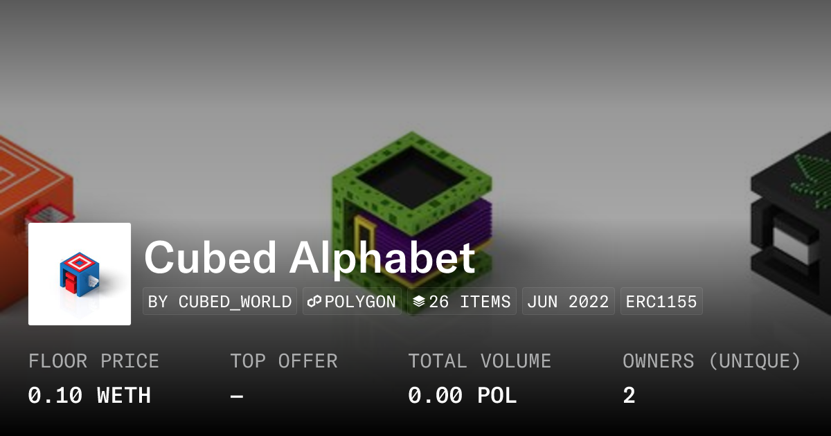 Cubed Alphabet - Collection | OpenSea