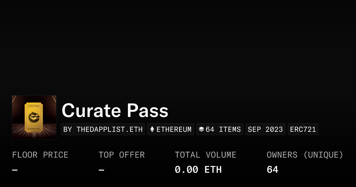 Curate Pass - Collection | OpenSea