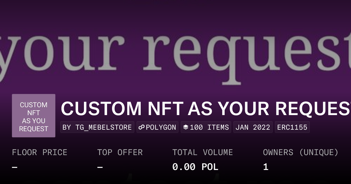 CUSTOM NFT AS YOUR REQUEST - Collection | OpenSea