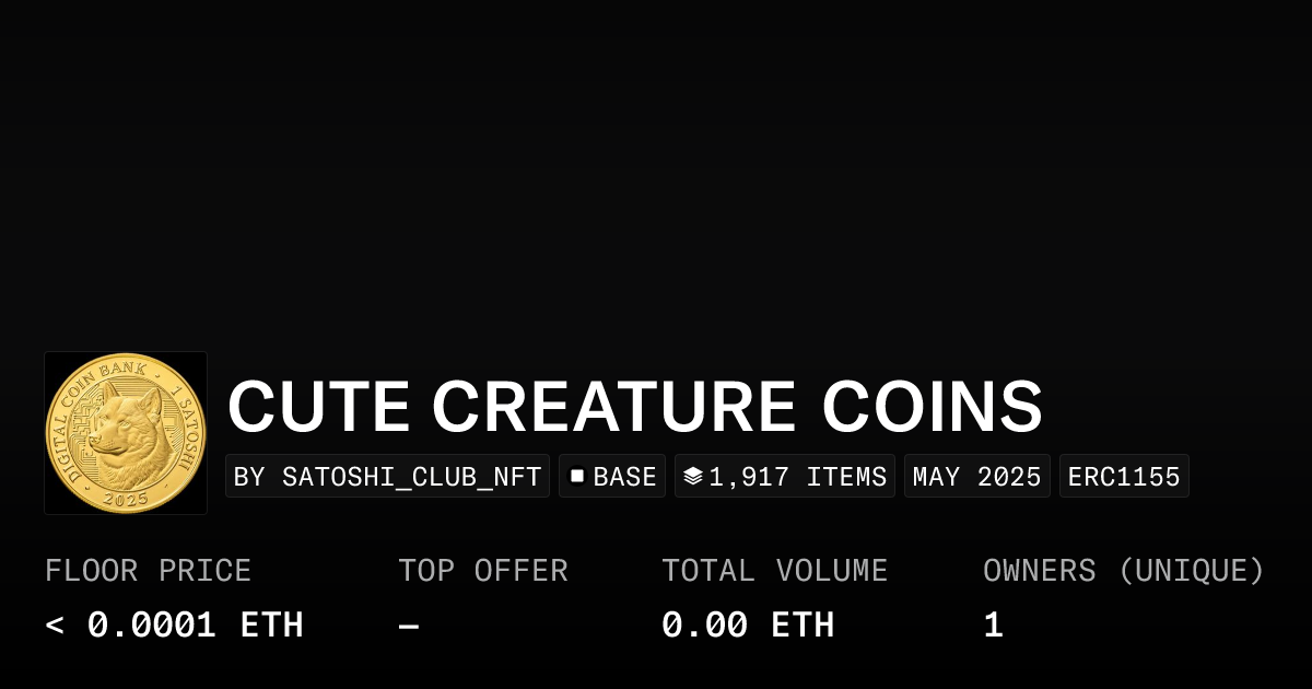 CUTE CREATURE COINS - Collection | OpenSea