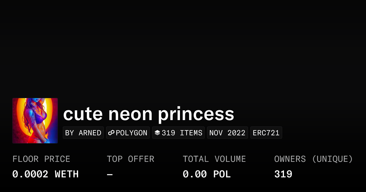 cute neon princess - Collection | OpenSea
