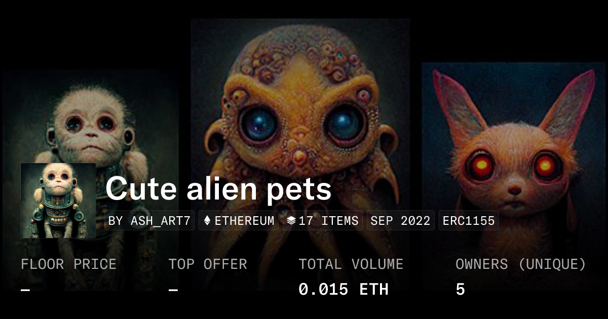 Cute alien pets - Collection | OpenSea