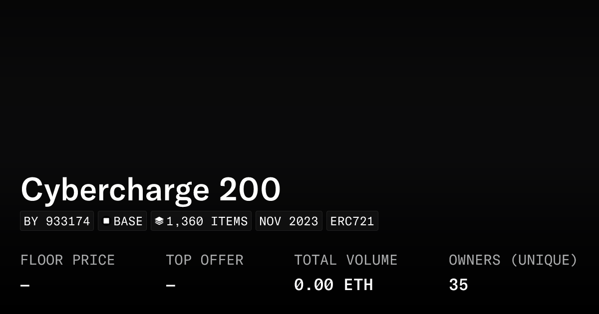 Cybercharge 200 - Collection | OpenSea