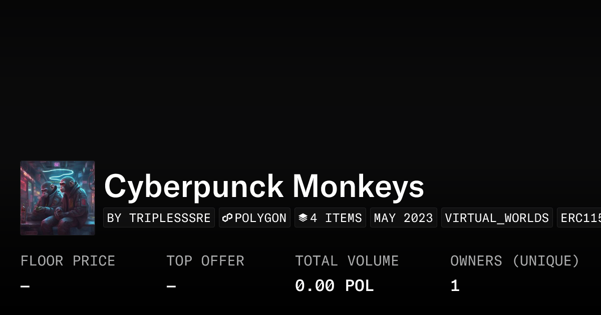 Cyberpunck Monkeys - Collection | OpenSea