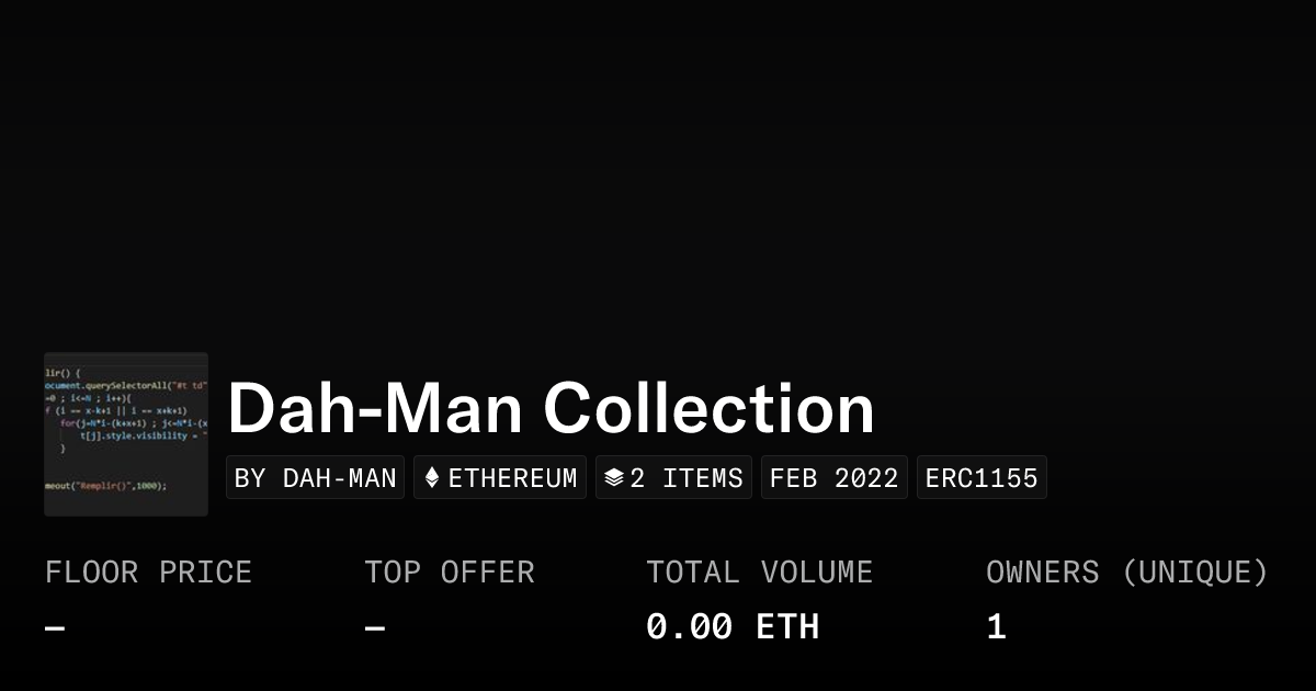 Dah-Man Collection - Collection | OpenSea