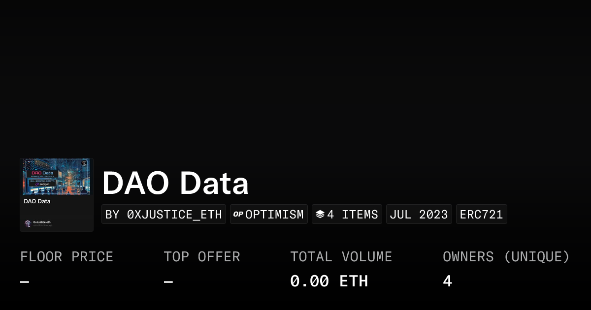 DAO Data - Collection | OpenSea