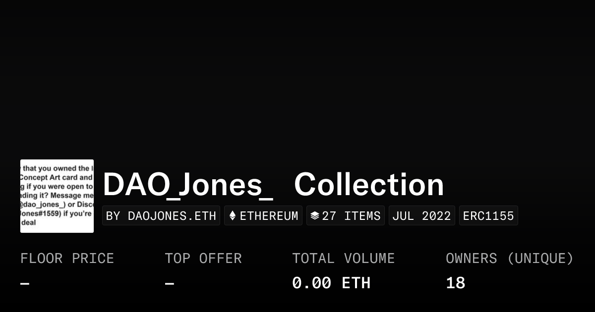 DAO_Jones_ Collection - Collection | OpenSea