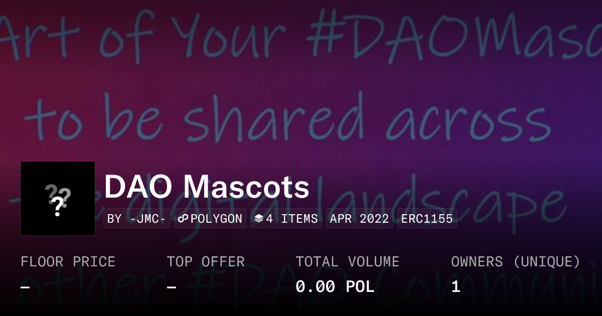 DAO Mascots - Collection | OpenSea