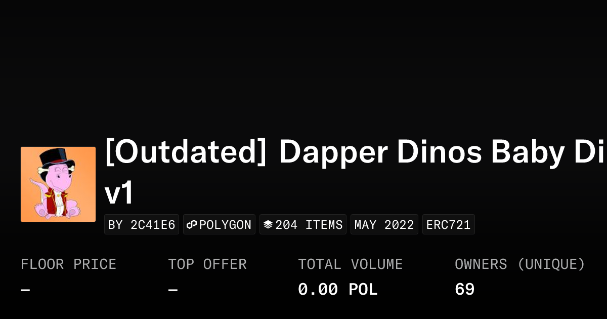 [Outdated] Dapper Dinos Baby Dinos v1 - Collection | OpenSea