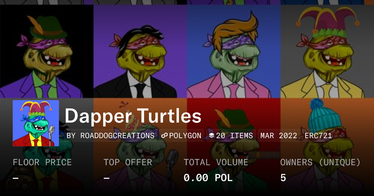 Dapper Turtles - Collection | OpenSea