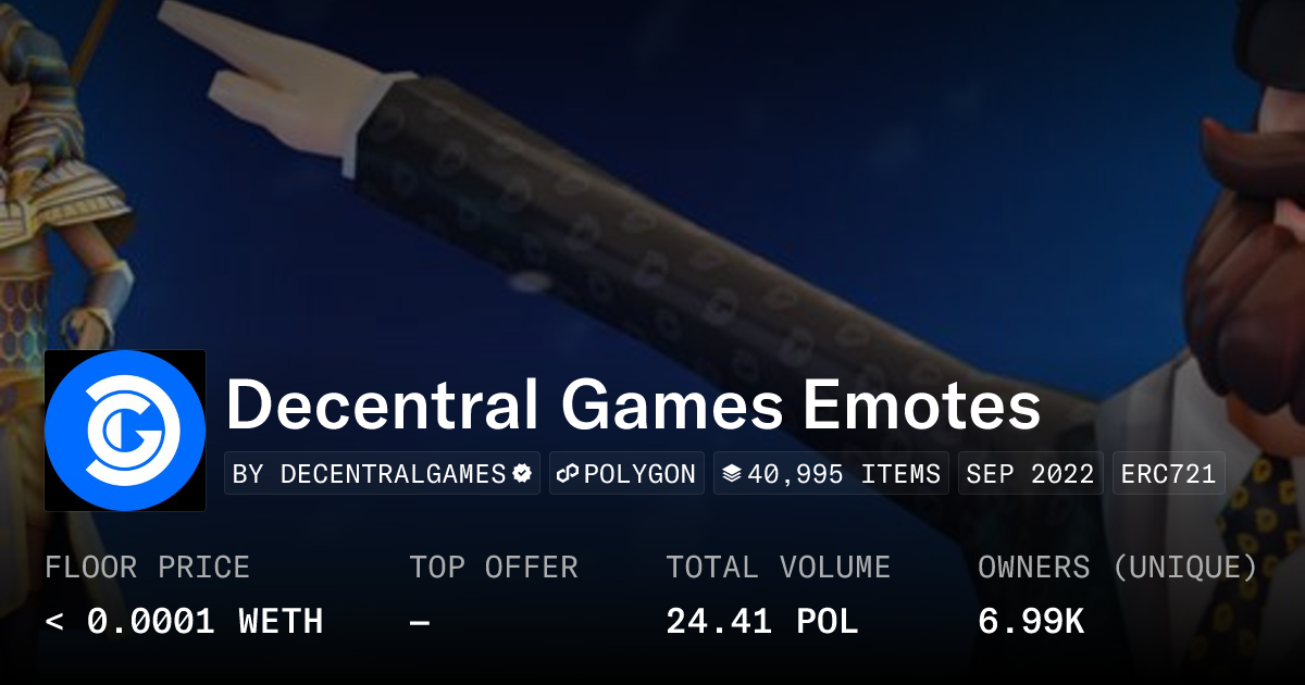 Decentral Games Emotes - Collection | OpenSea