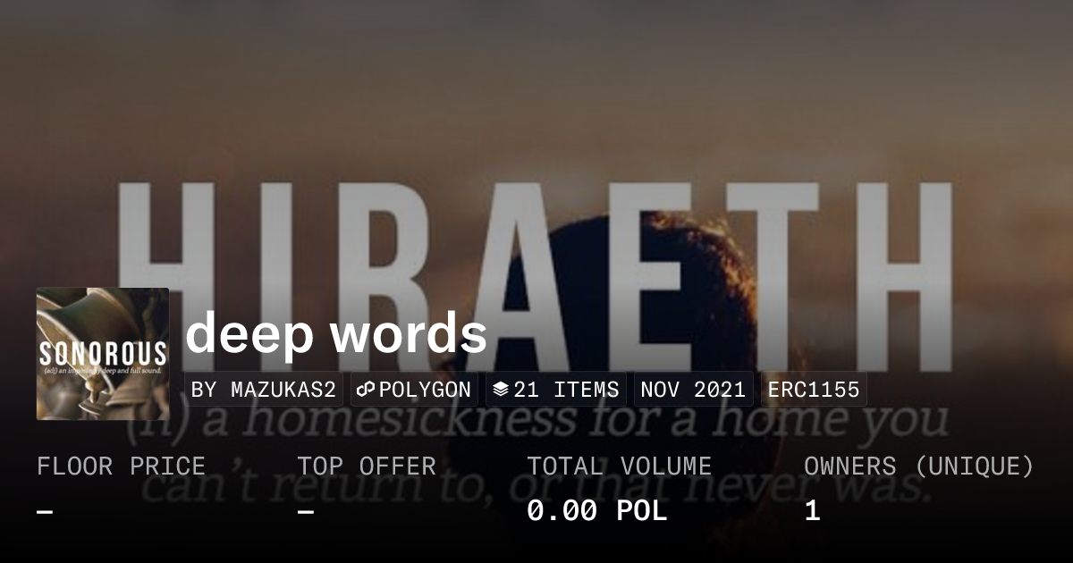 deep words - Collection | OpenSea