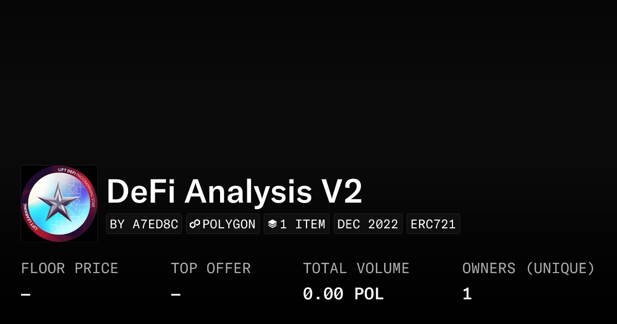 DeFi Analysis V2 - Collection | OpenSea
