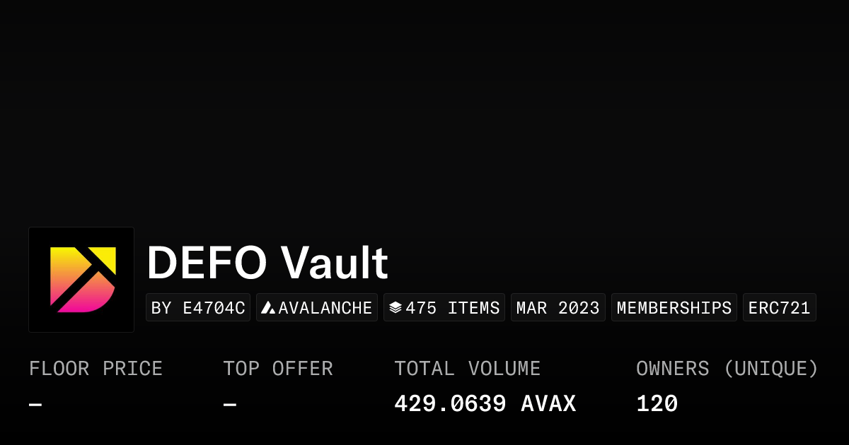 DEFO Vault - Collection | OpenSea