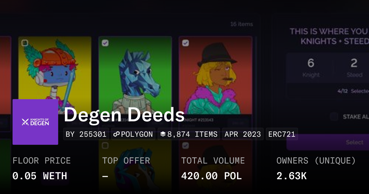 Degen Deeds - Collection | OpenSea
