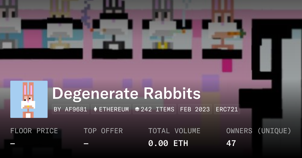 Degenerate Rabbits - Collection | OpenSea