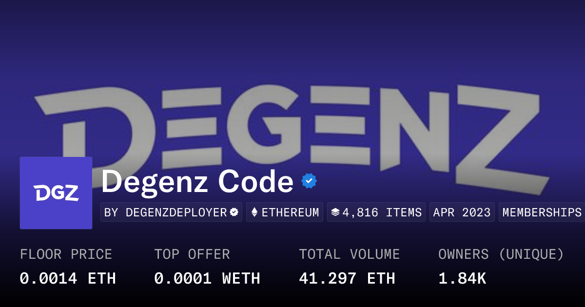 Degenz Code - Collection | OpenSea