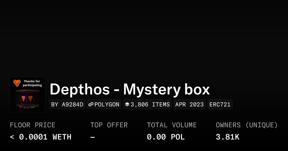 Depthos - Mystery box - Collection | OpenSea