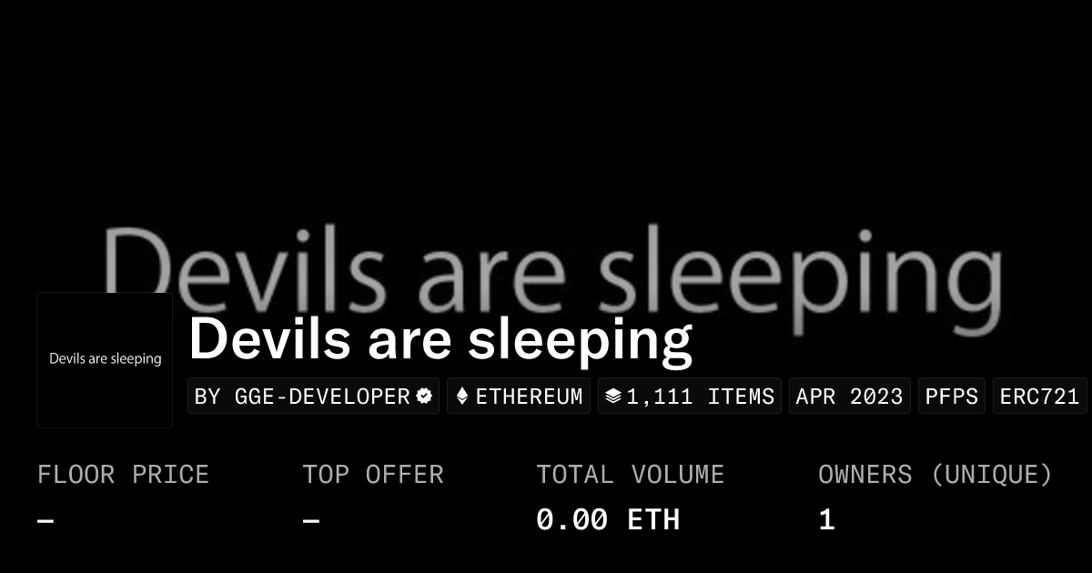 Devils are sleeping - Collection | OpenSea