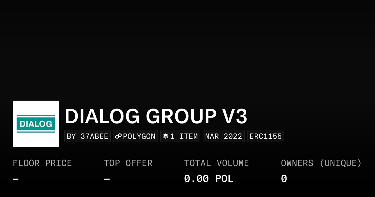DIALOG GROUP V3 - Collection | OpenSea