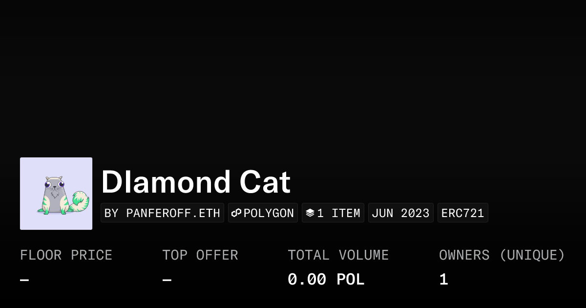 DIamond Cat - Collection | OpenSea