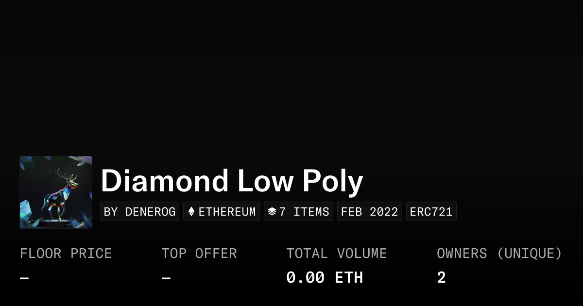 Diamond Low Poly - Collection | OpenSea