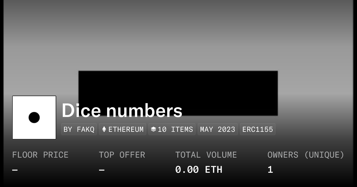 Dice numbers - Collection | OpenSea