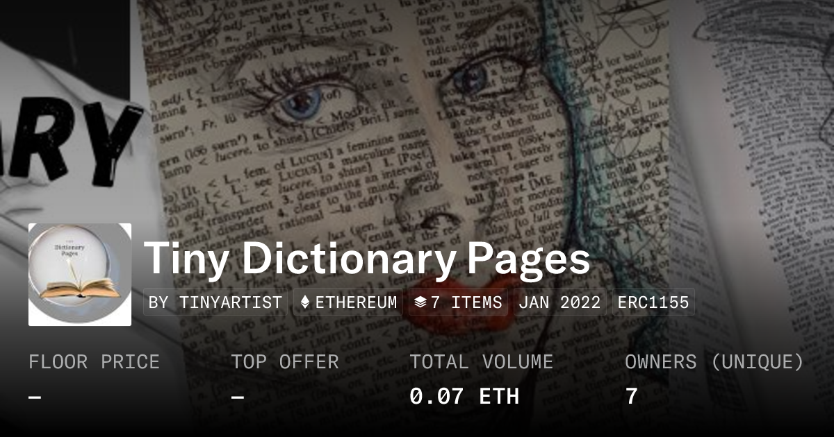 Tiny Dictionary Pages - Collection | OpenSea