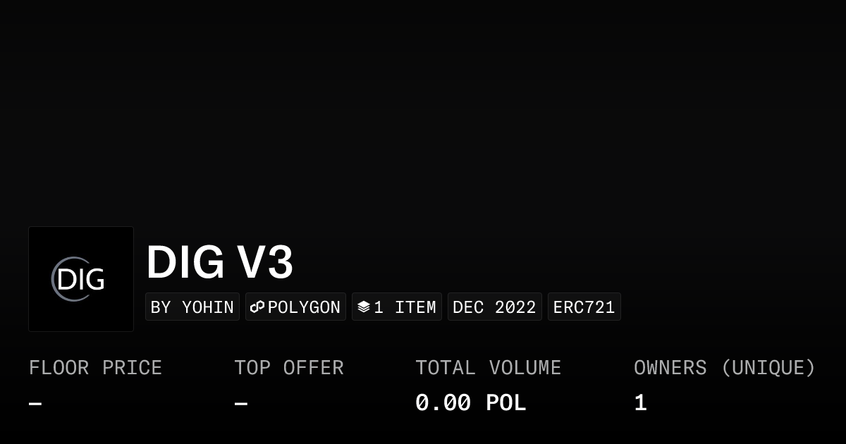 DIG V3 - Collection | OpenSea