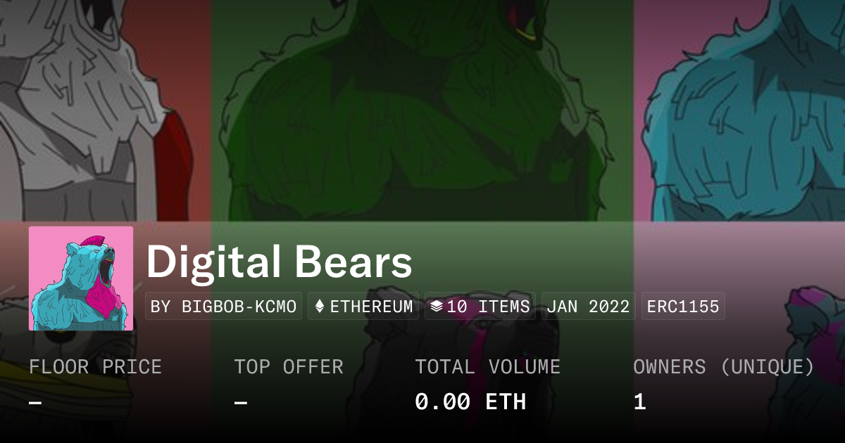 Digital Bears - Collection | OpenSea
