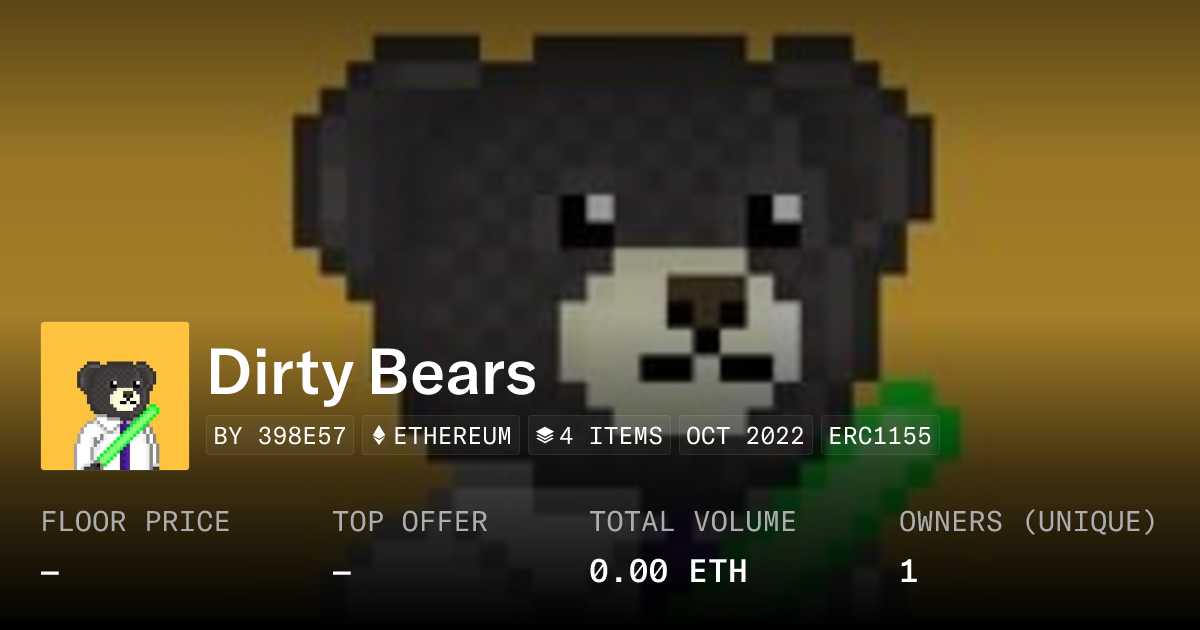 Dirty Bears - Collection | OpenSea