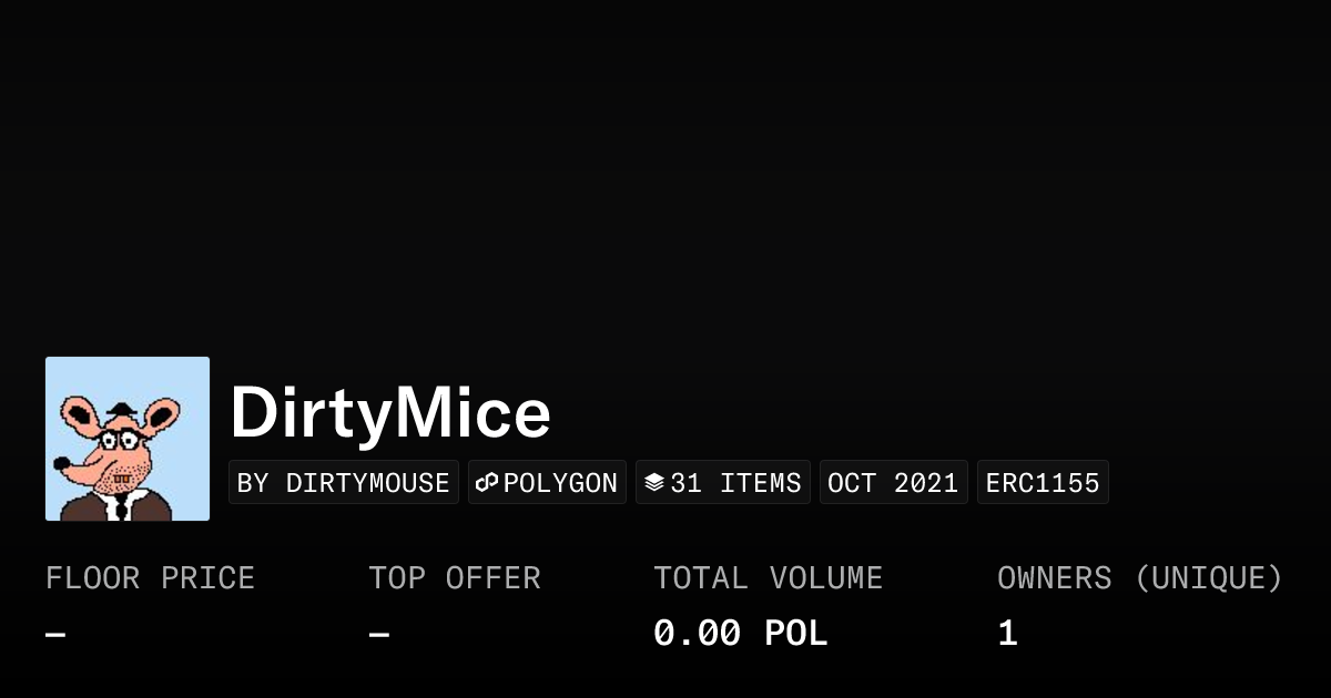 DirtyMice - Collection | OpenSea