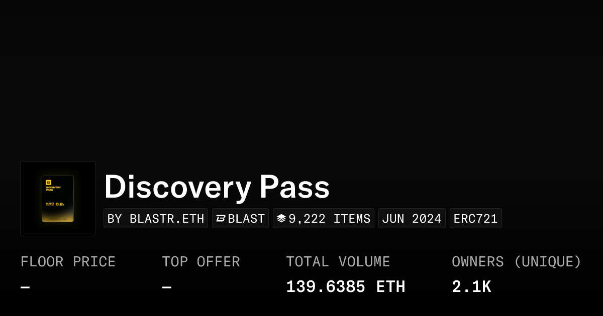 Discovery Pass - Collection | OpenSea