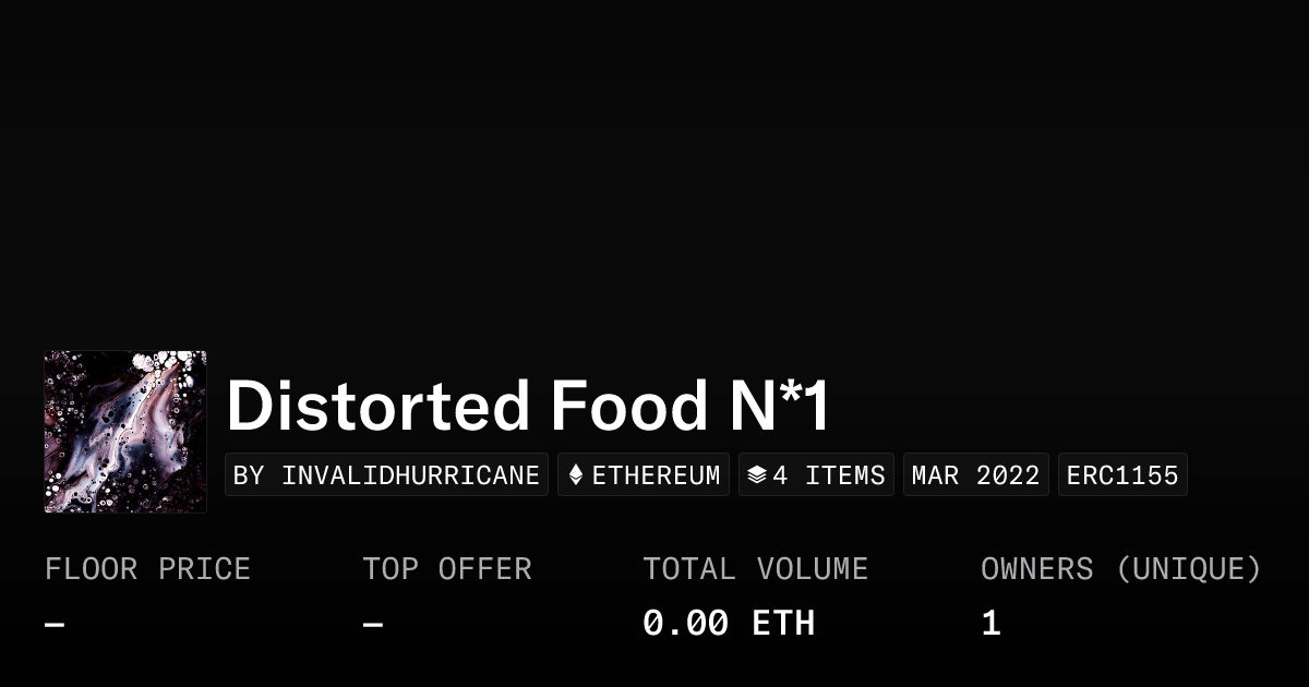 Distorted Food N*1 - Collection | OpenSea