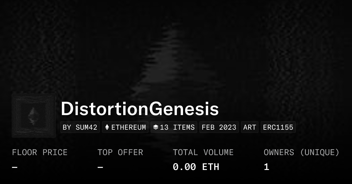 DistortionGenesis - Collection | OpenSea