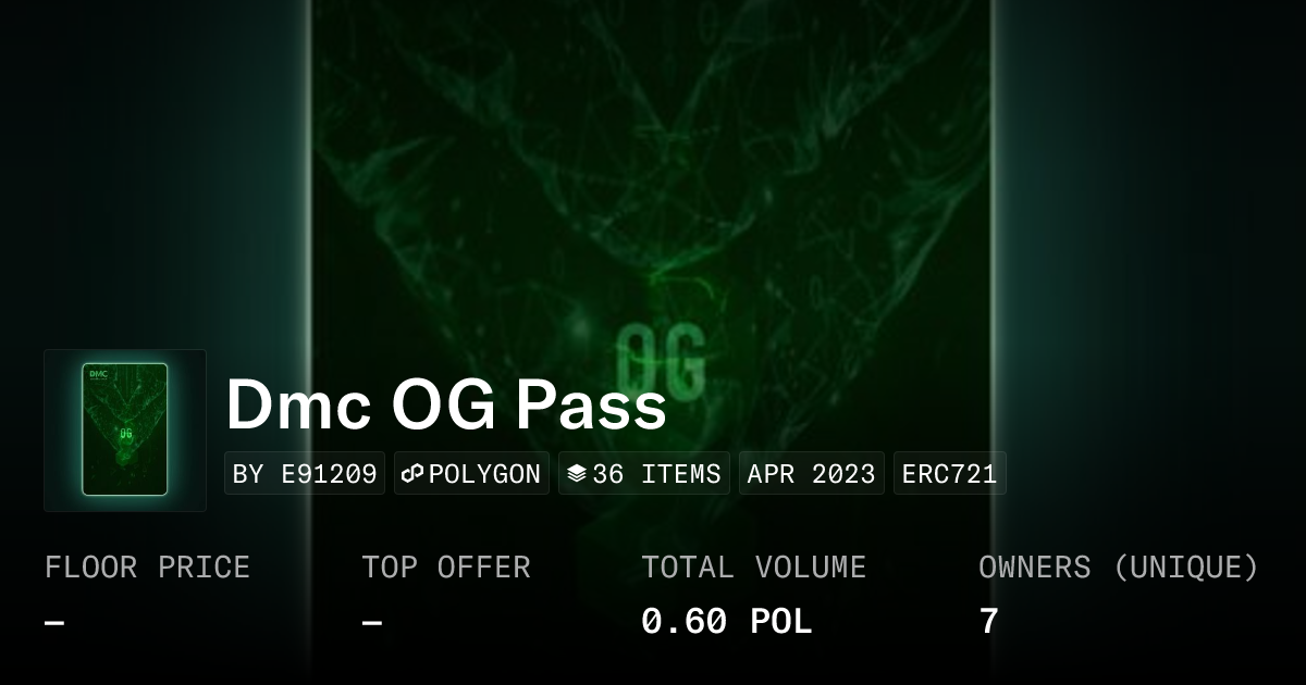 Dmc OG Pass - Collection | OpenSea