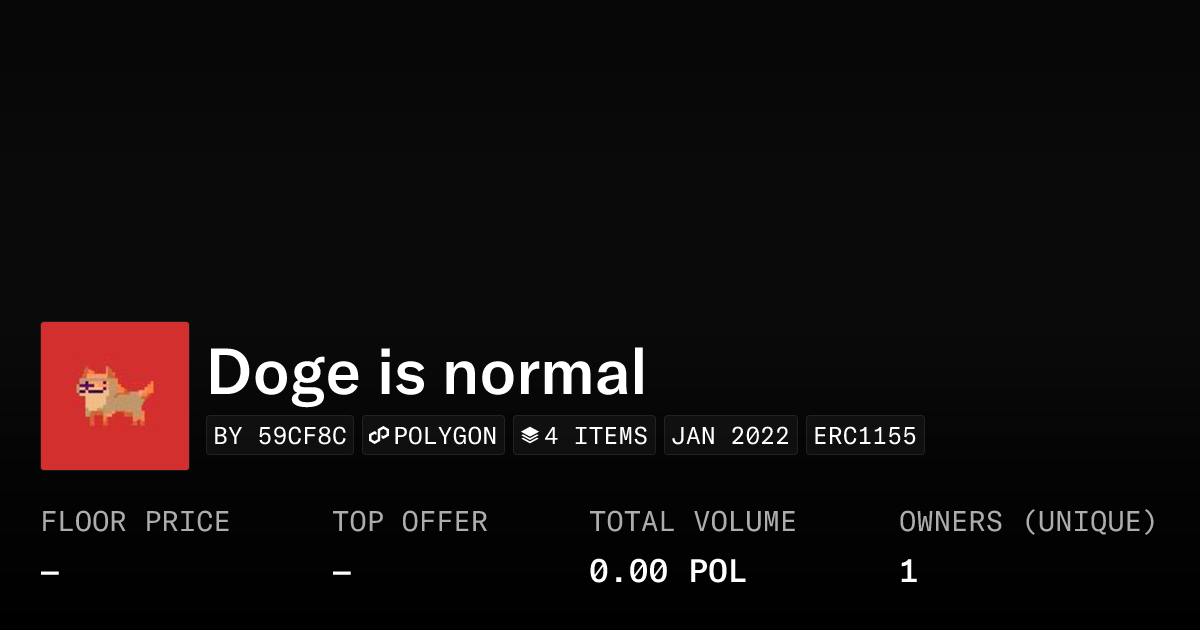 Doge is normal - Collection | OpenSea