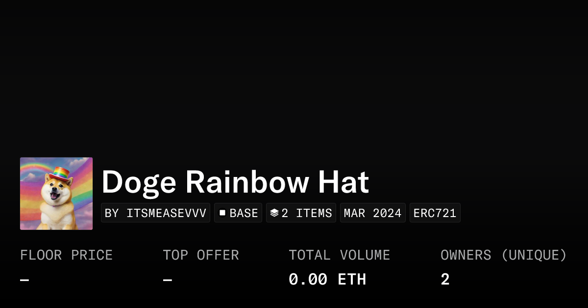 Doge Rainbow Hat - Collection | OpenSea