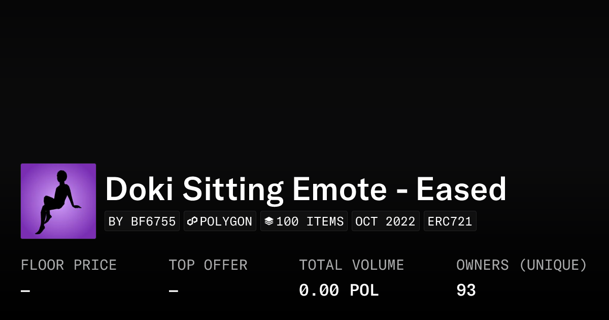 Doki Sitting Emote - Eased - Collection | OpenSea