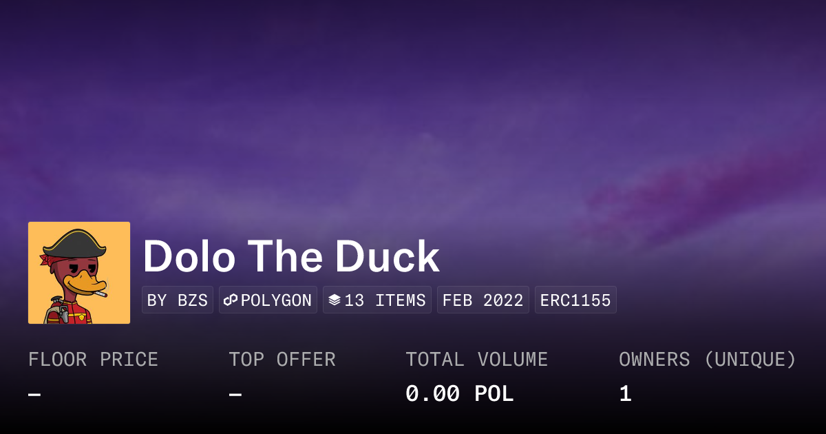 Dolo The Duck - Collection | OpenSea
