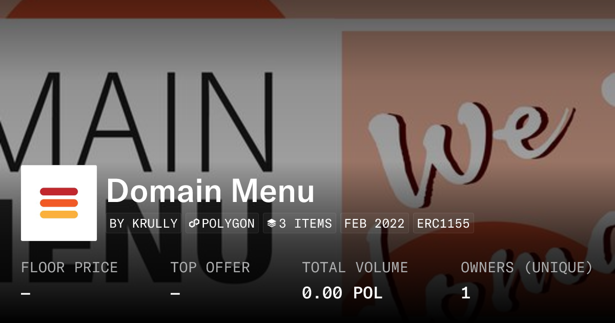 Domain Menu - Collection | OpenSea