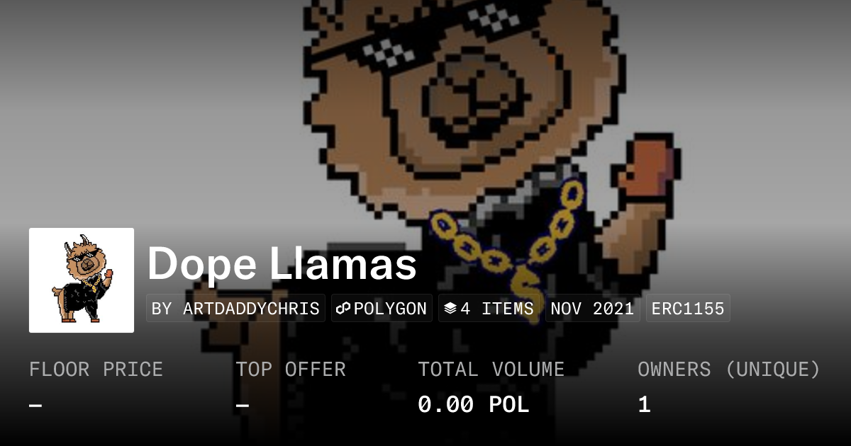 Dope Llamas - Collection | OpenSea