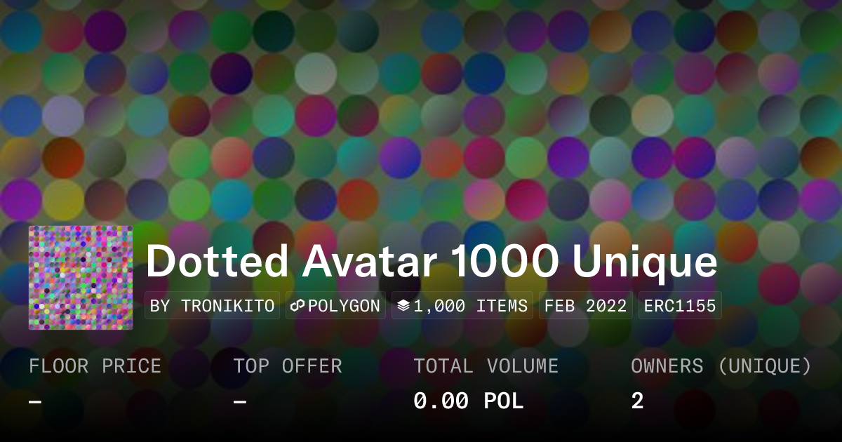 Dotted Avatar 1000 Unique - Collection | OpenSea