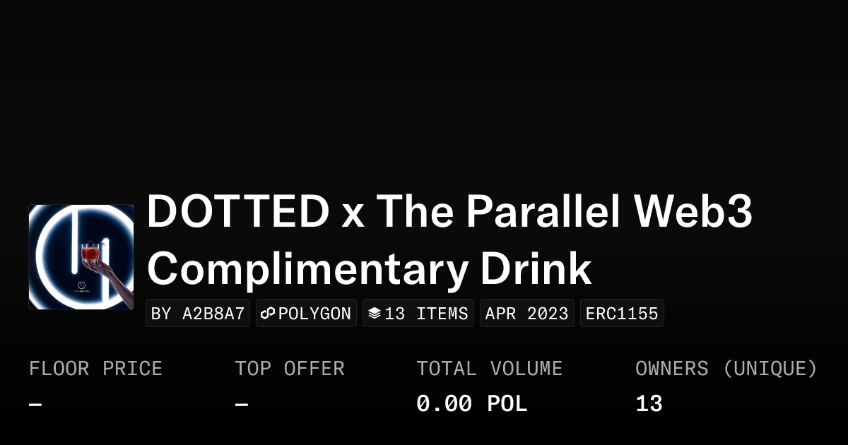 DOTTED x The Parallel Web3 Complimentary Drink - Collection | OpenSea