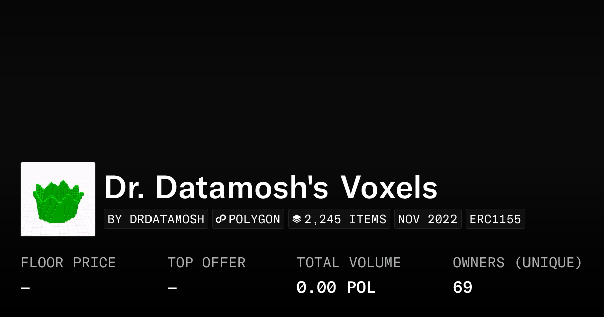 Dr. Datamosh's Voxels - Collection | OpenSea