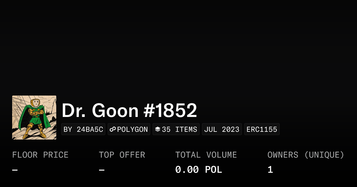 Dr. Goon #1852 - Collection | OpenSea