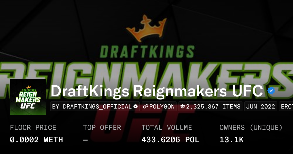 DraftKings Reignmakers UFC - Collection | OpenSea