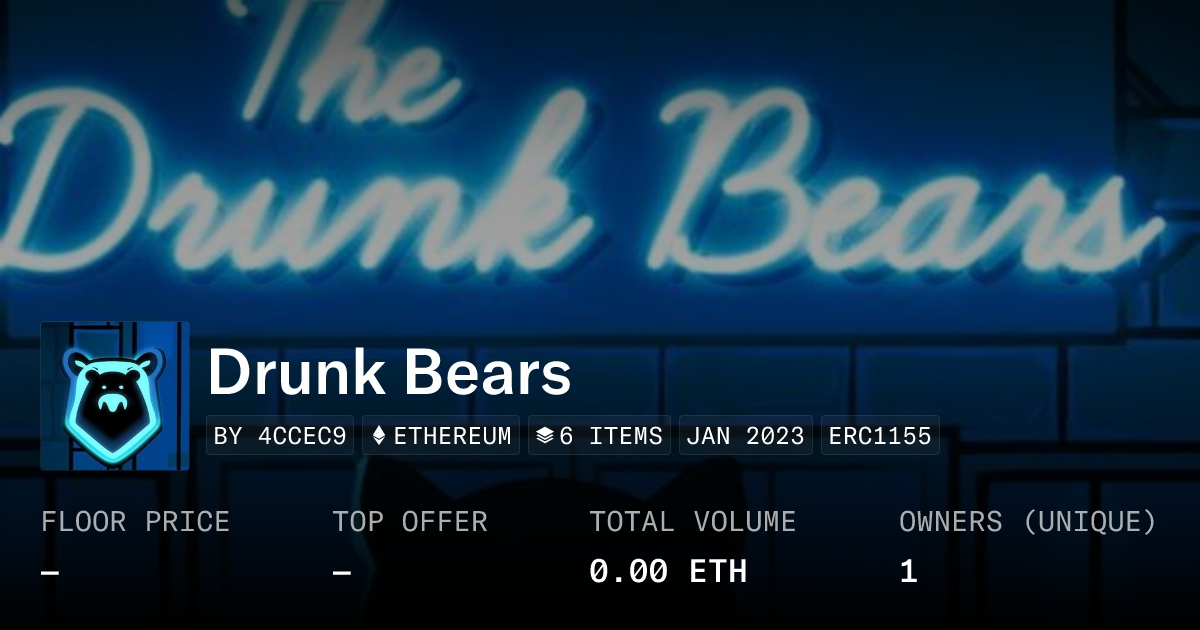 Drunk Bears - Collection | OpenSea