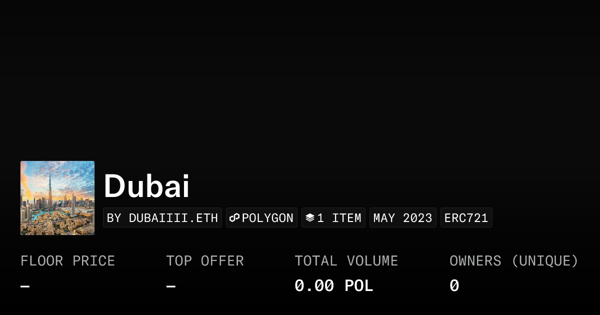 Dubai - Collection | OpenSea